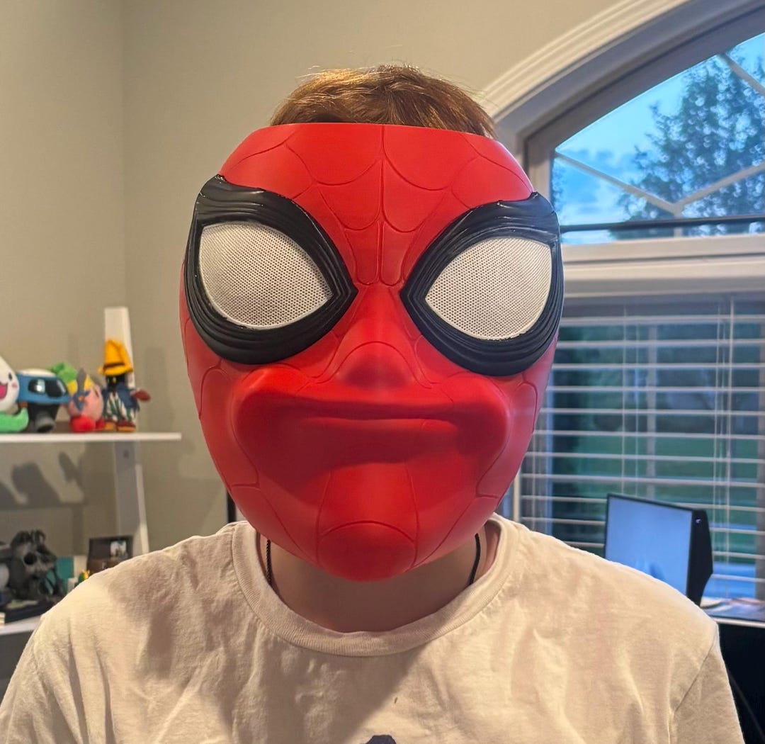 LIFE-SIZE "brainless" Derpy Spider-man Wearable Mask (unfinished, Grade ...