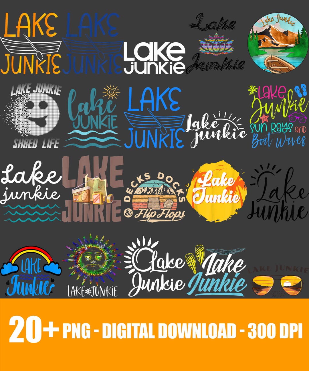 Lake Junkie Png, Retro Lake Life Png Sublimation T-shirt Print, Summer ...