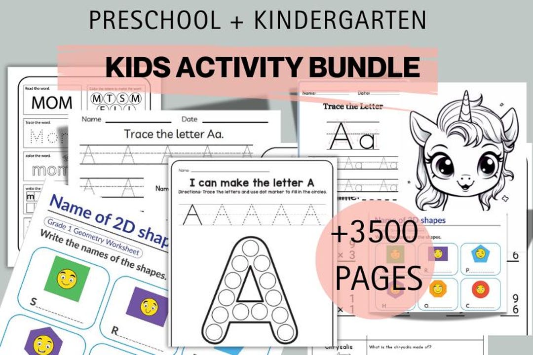 Printable Activity Bundle, Kids Activity Pages, Word Search, Drawing ...