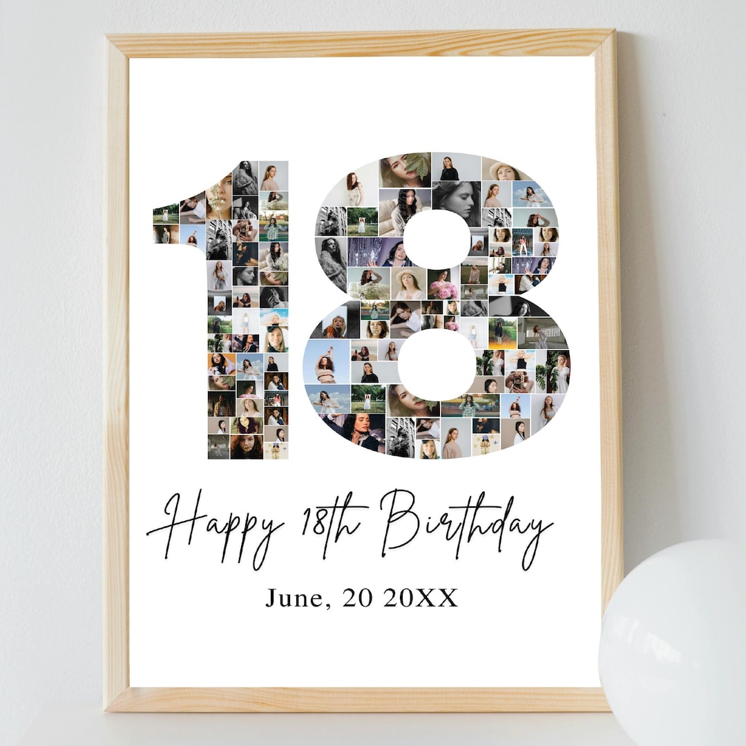 18th Birthday Photo Collage | Customizable Canva Frame Templates ...