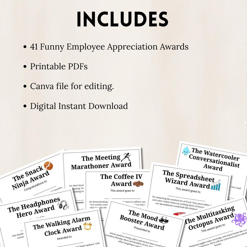 Funny Employee Appreciation Awards Certificate | Editable Funny Work ...