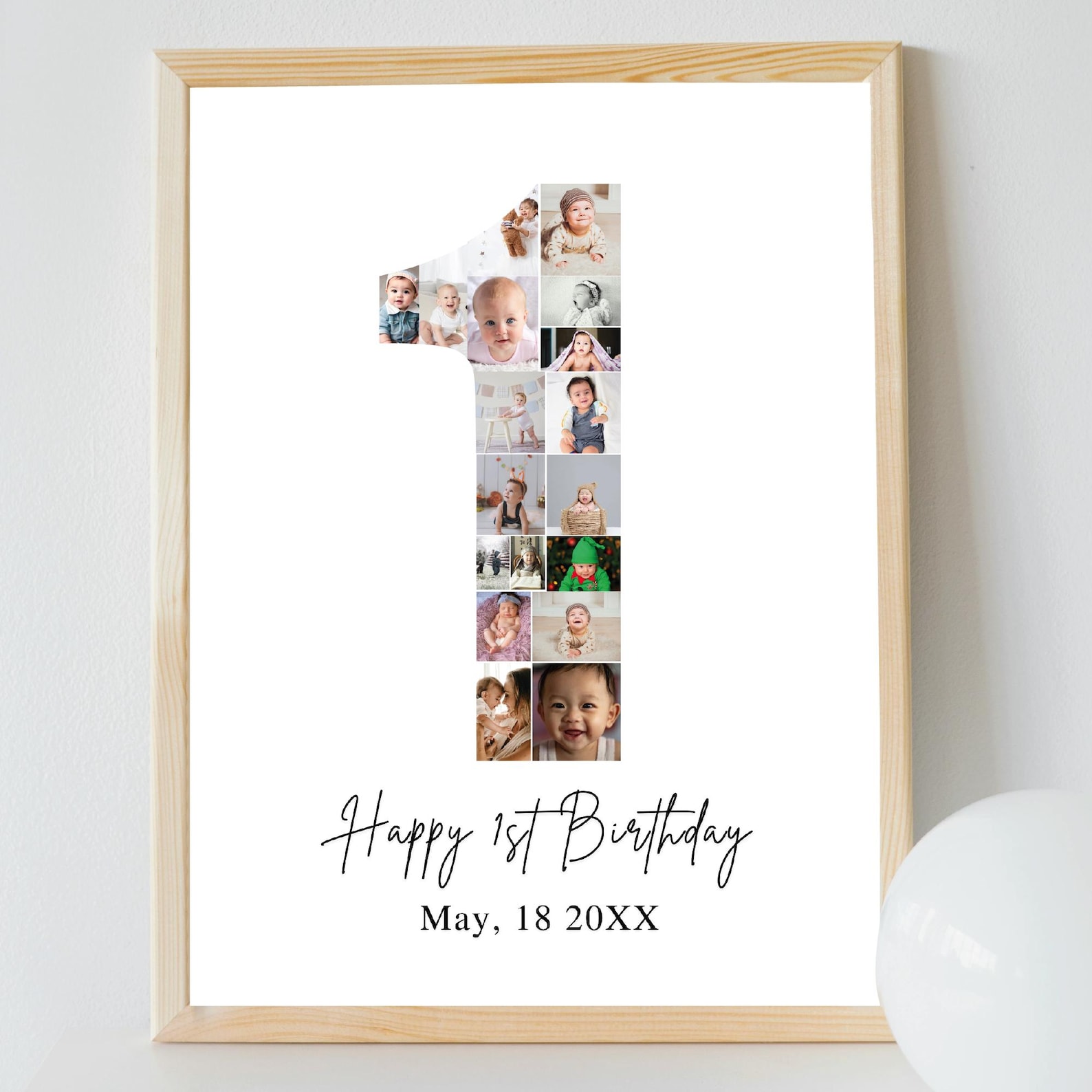 Birthday Number 1 Photo Collage| Birthday Gift| First Birthday Photo ...