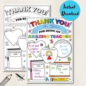 Teacher Appreciation Coloring Page: Printable Thank You Gift (PDF ...