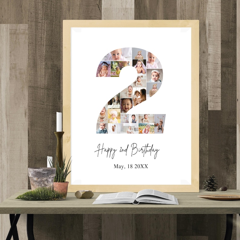 Editable Birthday Number 2 Canva Photo Collage Template | Photo ...