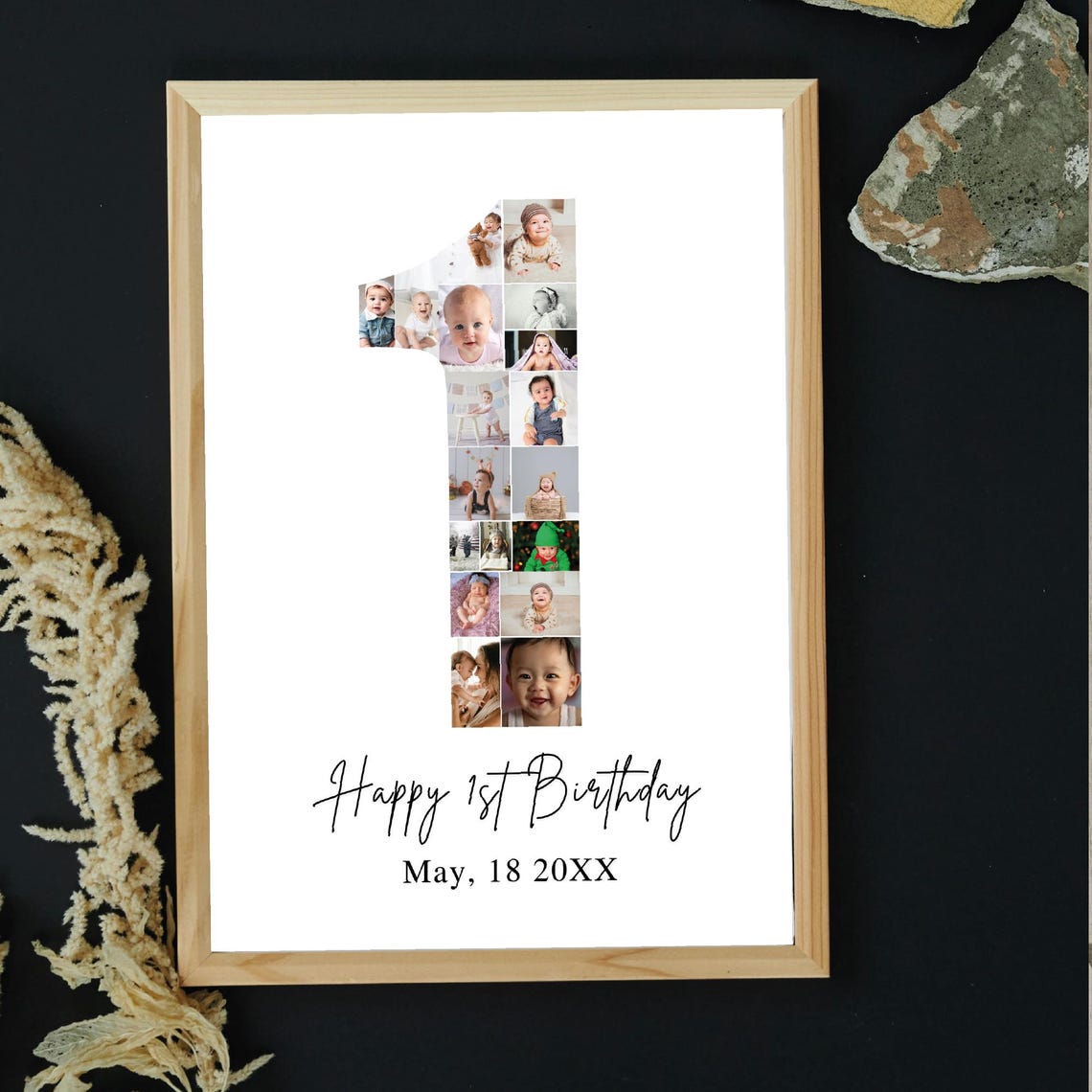 Birthday Number 1 Photo Collage| Birthday Gift| First Birthday Photo ...