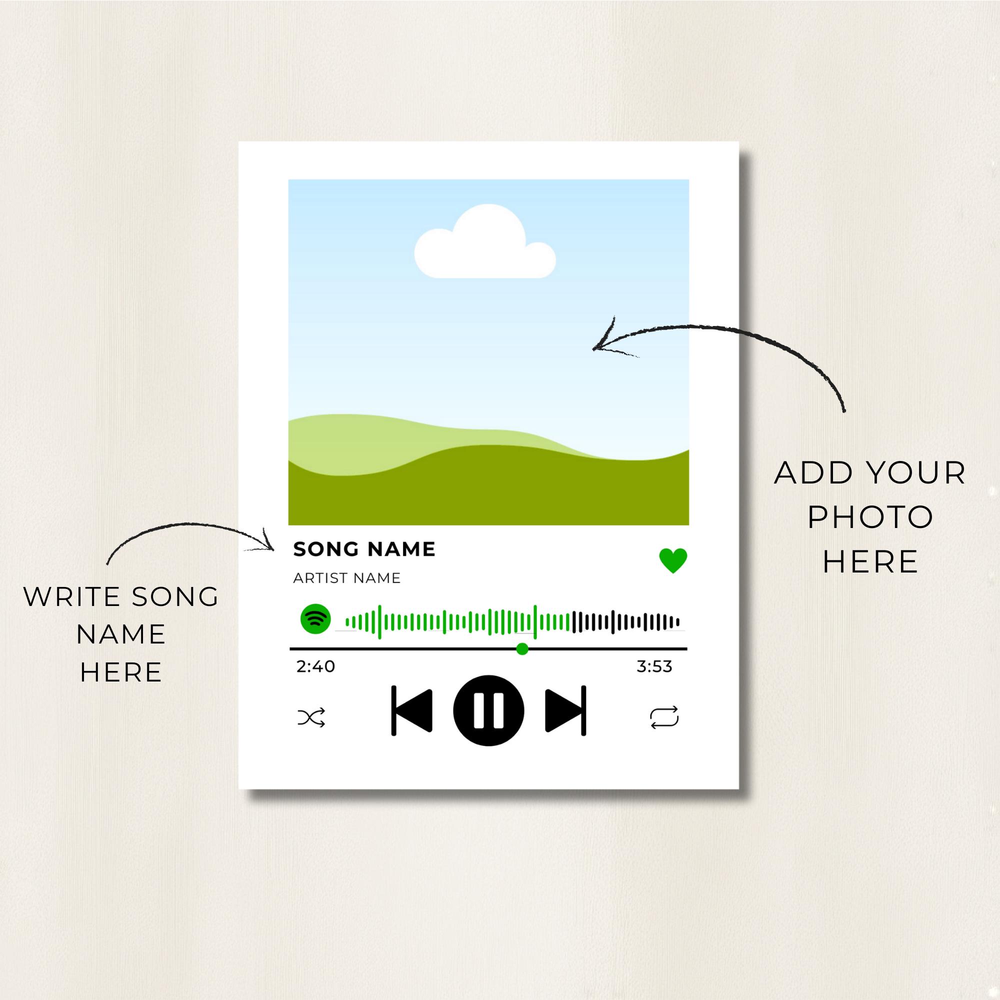 Personalized Canva Photo Song Music Player Template (digital Download ...
