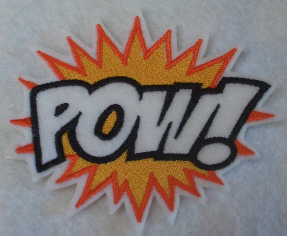 POW Super Hero Embroidered Iron on Patch | Etsy
