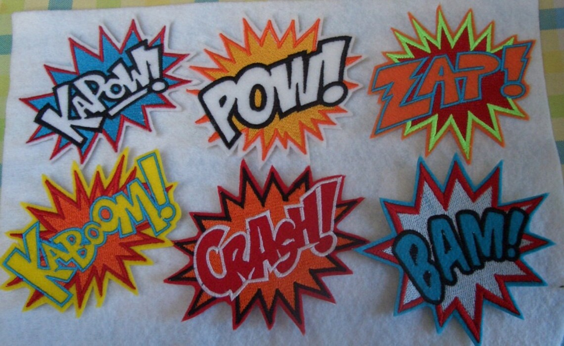 6 Super Hero Embroidered Illustration Iron on Patches - Etsy