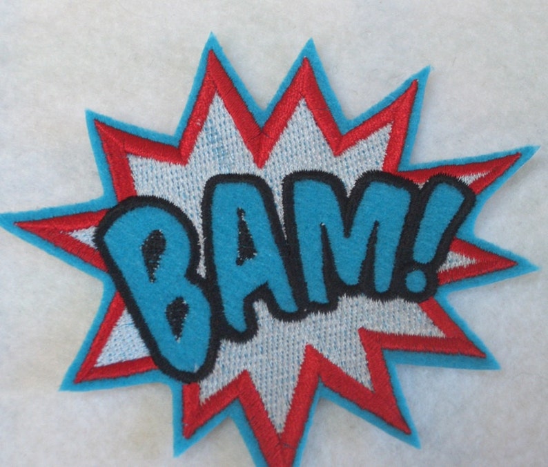 BAM Super Hero Embroidered Iron on Patch - Etsy