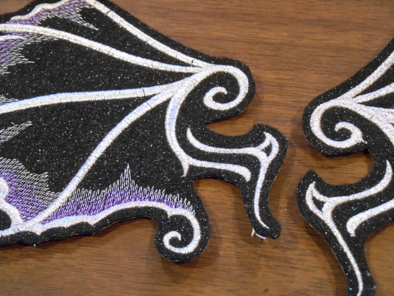 Pair of Embroidered Dragon/ Bat Wings Iron on Patches - Etsy