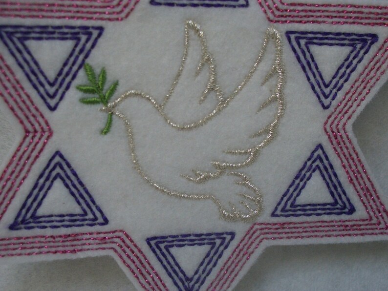 Embroidered Silver Pink and Purple Jewish Star Iron on Patch | Etsy