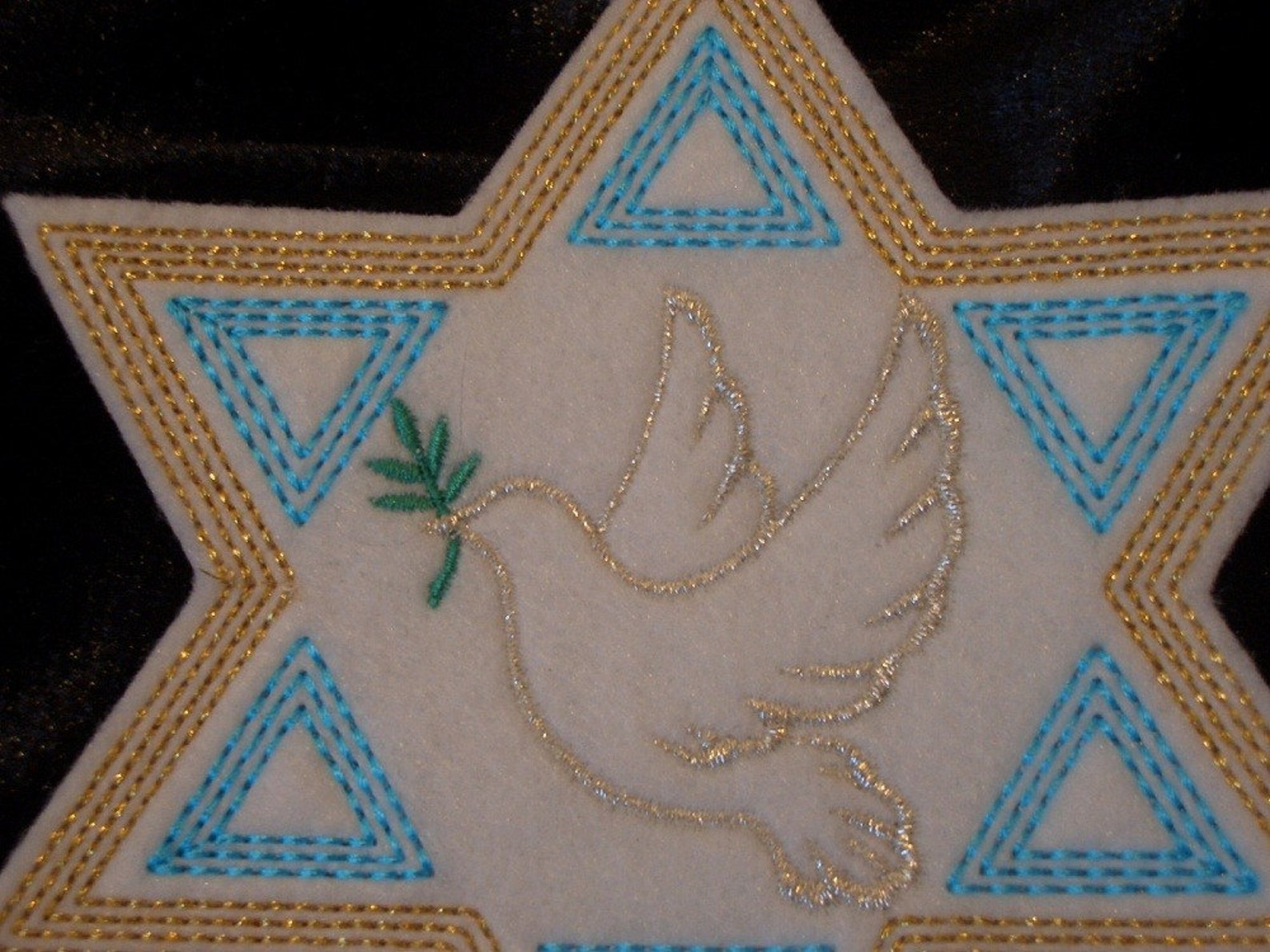 Embroidered Silver and Gold Jewish Star Iron on Patch | Etsy