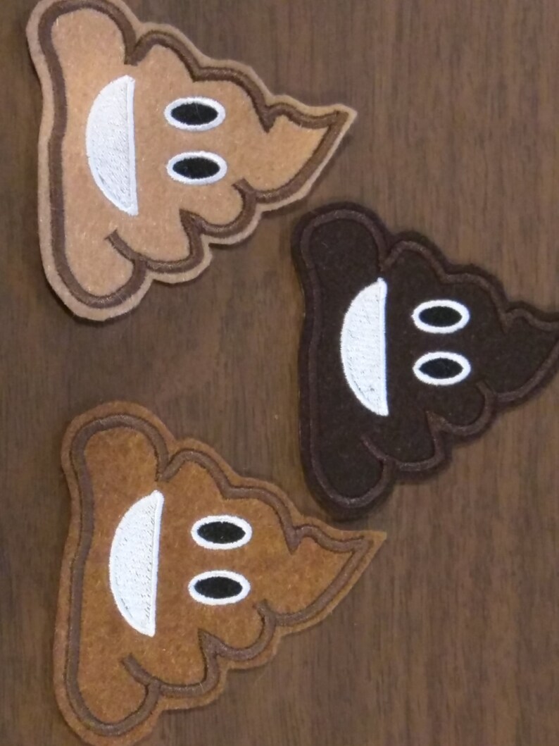 Three Pack Poop Emoji Embroidered Iron on Patches | Etsy