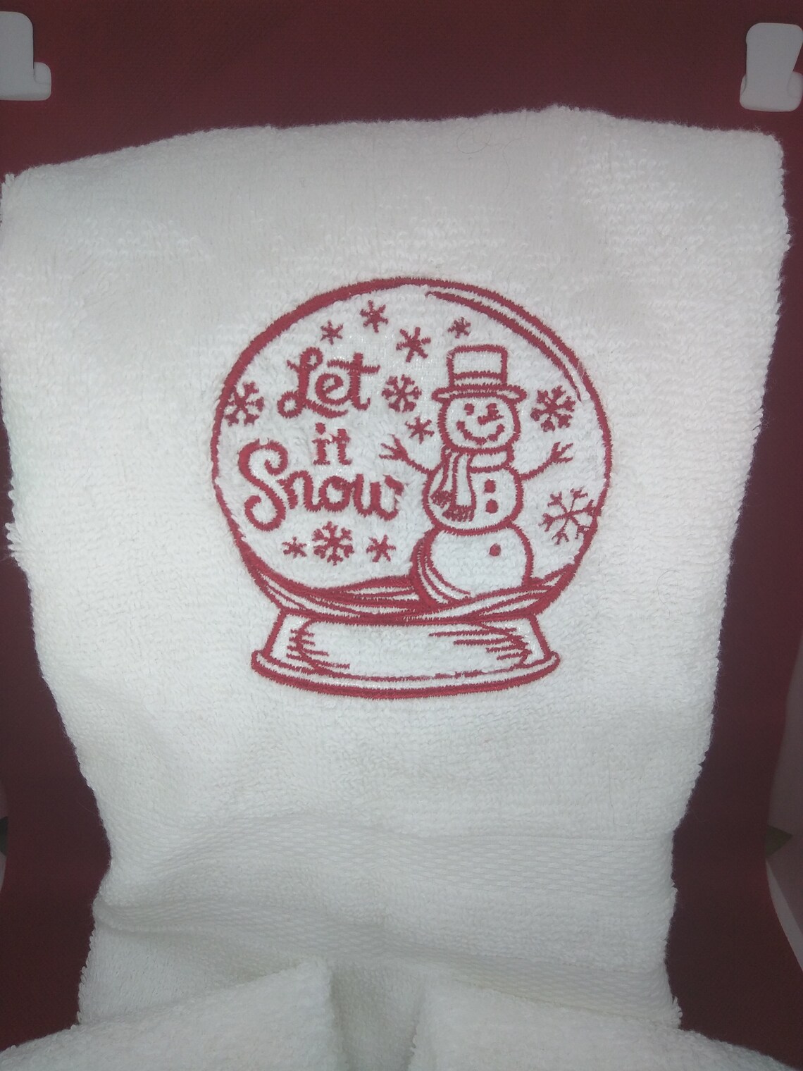 Holiday Themed Towel and Washcloth Set Embroidered | Etsy