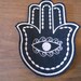 Silver Metalic Thread on Black Embroidered Hamsa Iron on Patch - Etsy