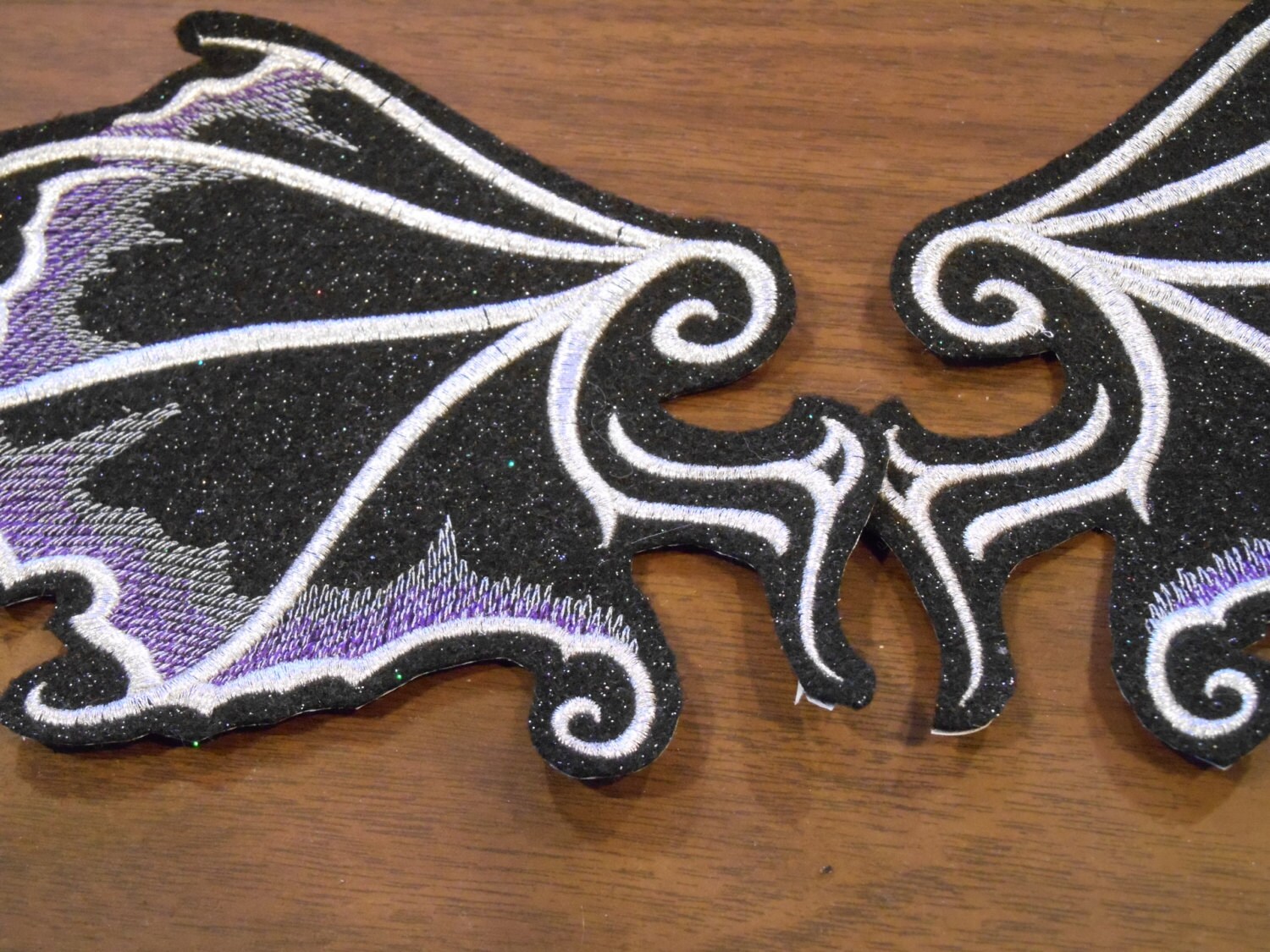 Pair of Embroidered Dragon/ Bat Wings Iron on Patches - Etsy