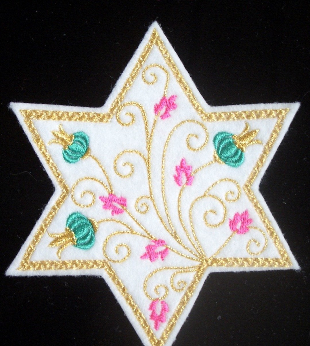 Elegant Embroidered Gold Jewish Star Iron on Patch - Etsy