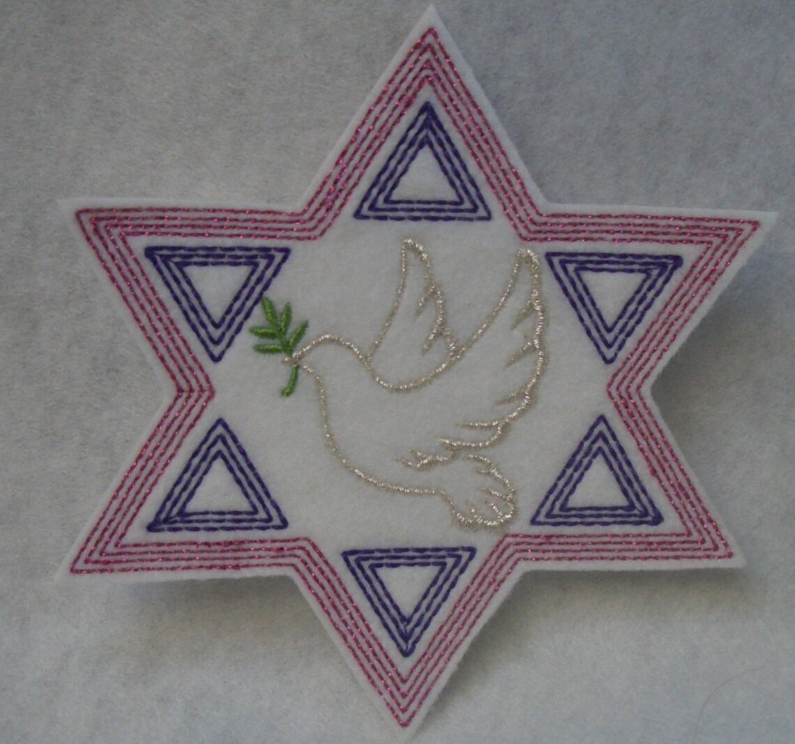 Embroidered Silver Pink and Purple Jewish Star Iron on Patch | Etsy