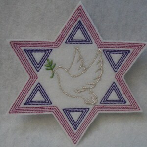 Embroidered Silver Pink and Purple Jewish Star Iron on Patch - Etsy