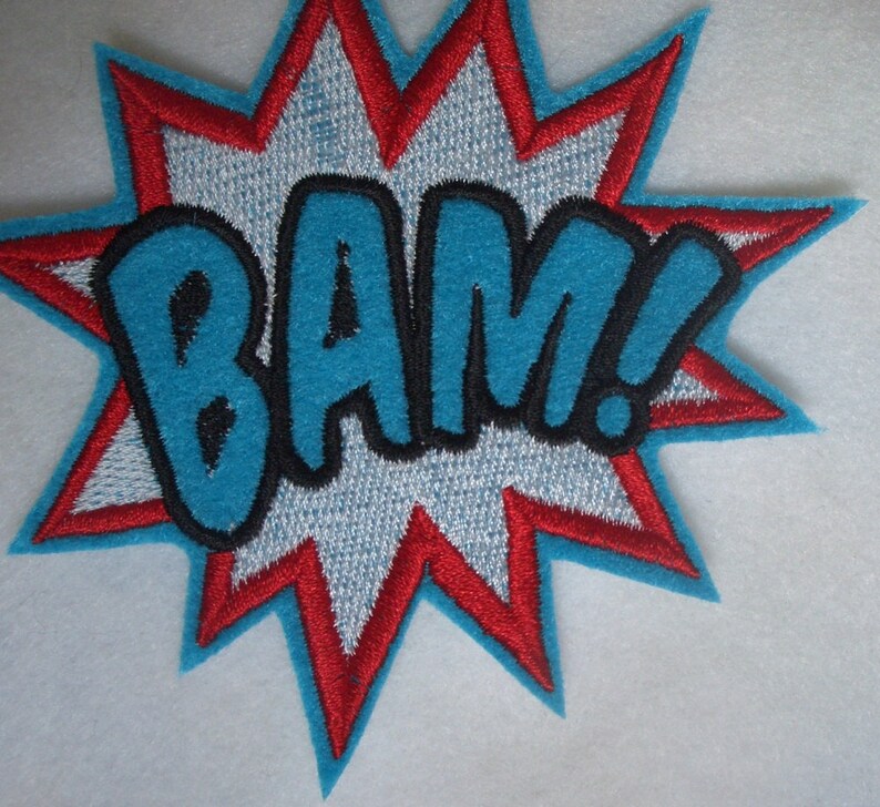 BAM Super Hero Embroidered Iron on Patch - Etsy
