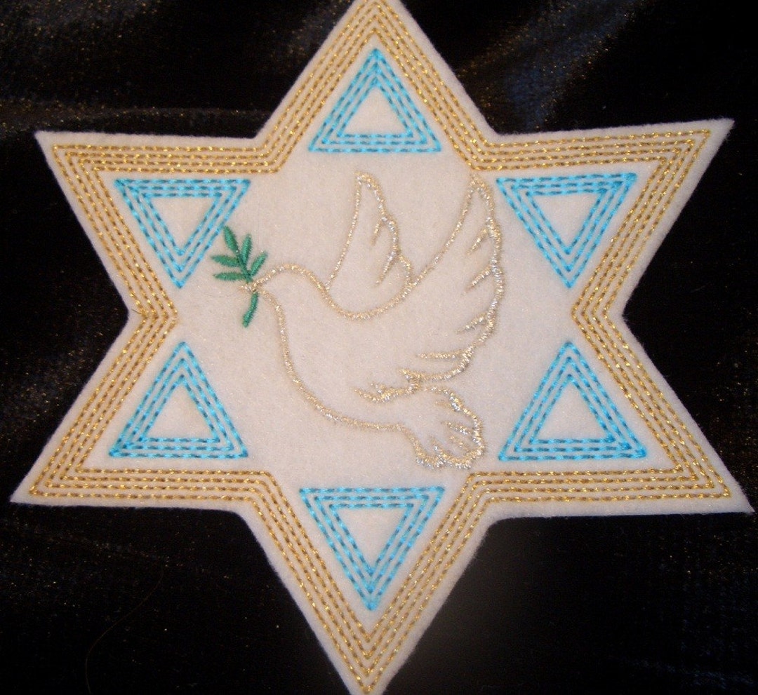 Embroidered Silver and Gold Jewish Star Iron on Patch - Etsy