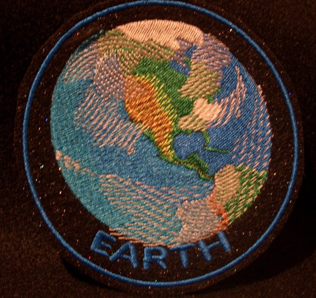 Black Sparkly Felt 4 Inch Planet Earth Embroidered Iron on Patch - Etsy