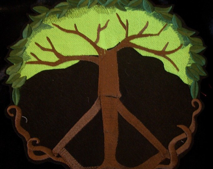 10 Inch Tree Roots Peace Sign Iron on Patch Sample - Etsy