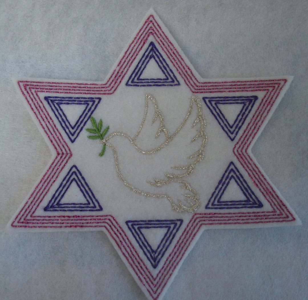 Embroidered Silver Pink and Purple Jewish Star Iron on Patch - Etsy