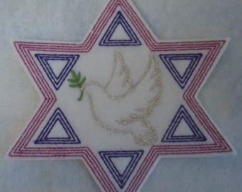 Elegant embroidered Gold jewish star iron on patch | Etsy