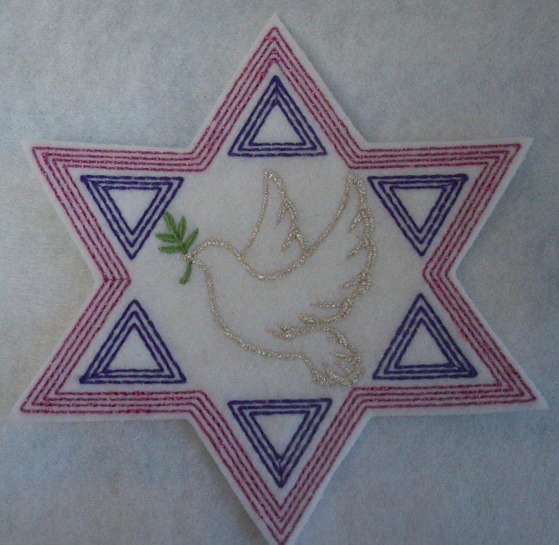 Embroidered Silver Pink and Purple Jewish Star Iron on Patch | Etsy
