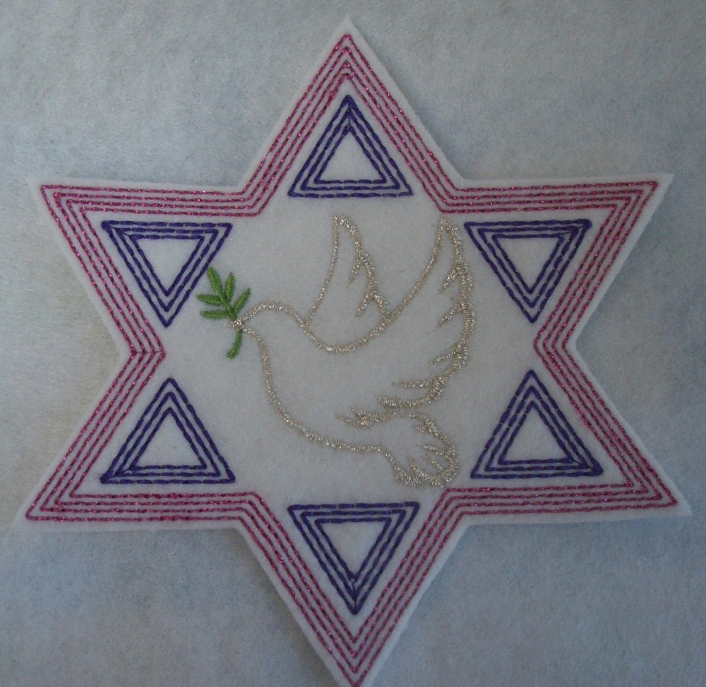 Embroidered Silver Pink and Purple Jewish Star Iron on Patch | Etsy