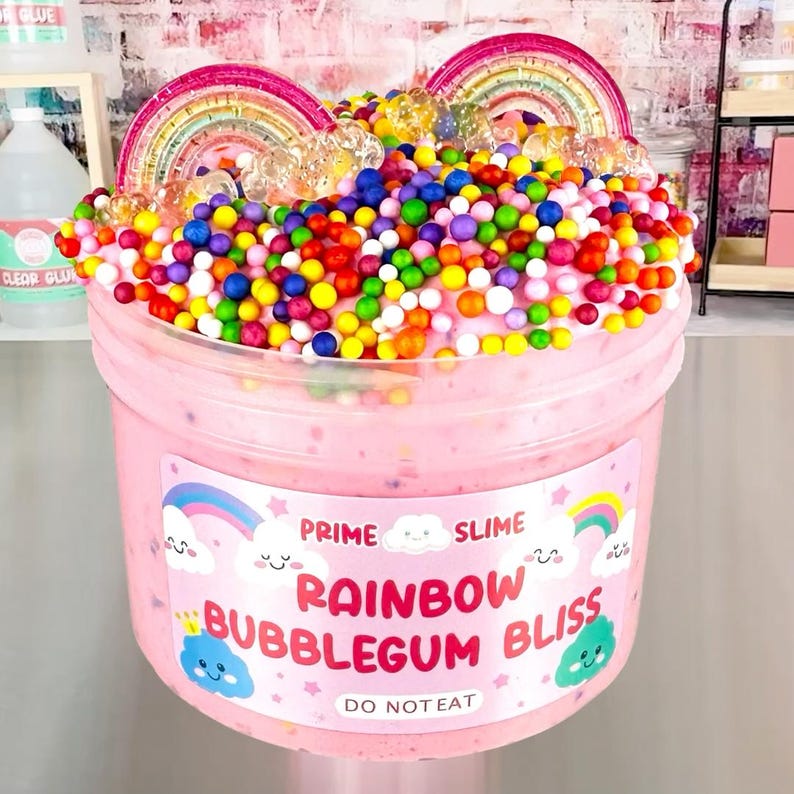 Rainbow Bubblegum Bliss Slime | Butter Slime, Bubblegum Scented, Soft ...
