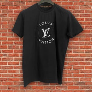 Louis Vuitton Circle 3D Logo on Chest Black T-shirt Size L - Etsy