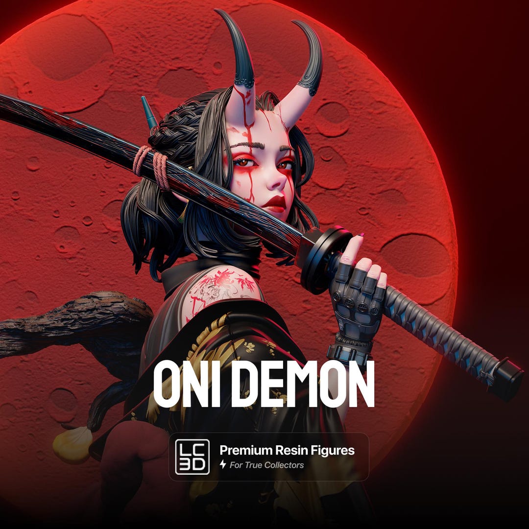 Oni Demon Figure Japanese Mythology 3D Printed Resin Model Kit ...
