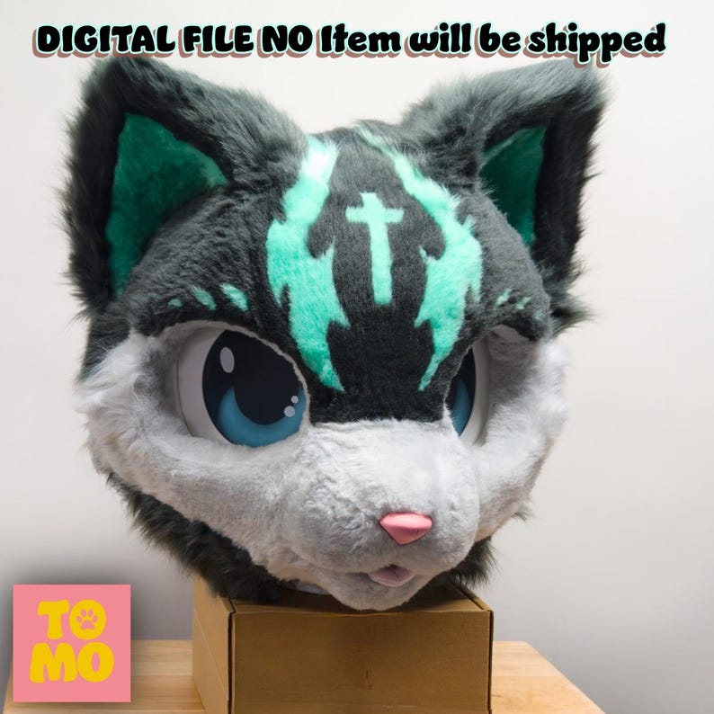 Kemono Cat Fursuit Head Base 3D Print STL File – TPU Recommended ...