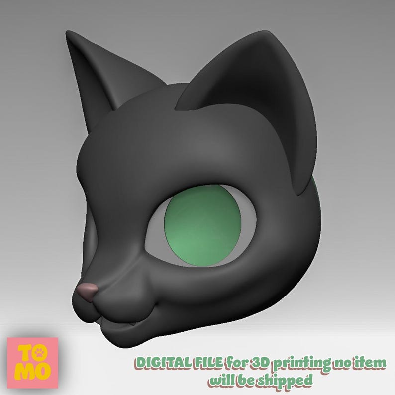 Kemono Cat Fursuit Head Base 3D Print STL File – TPU Recommended ...
