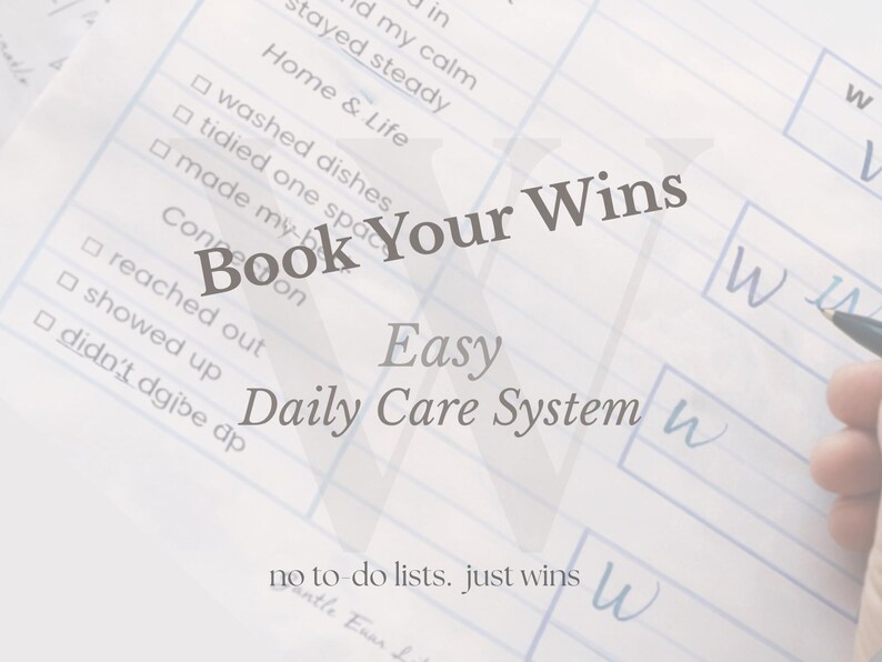 Book Your Wins — Easy: Daily Care System | Gentle Self-care Wins PDF ...
