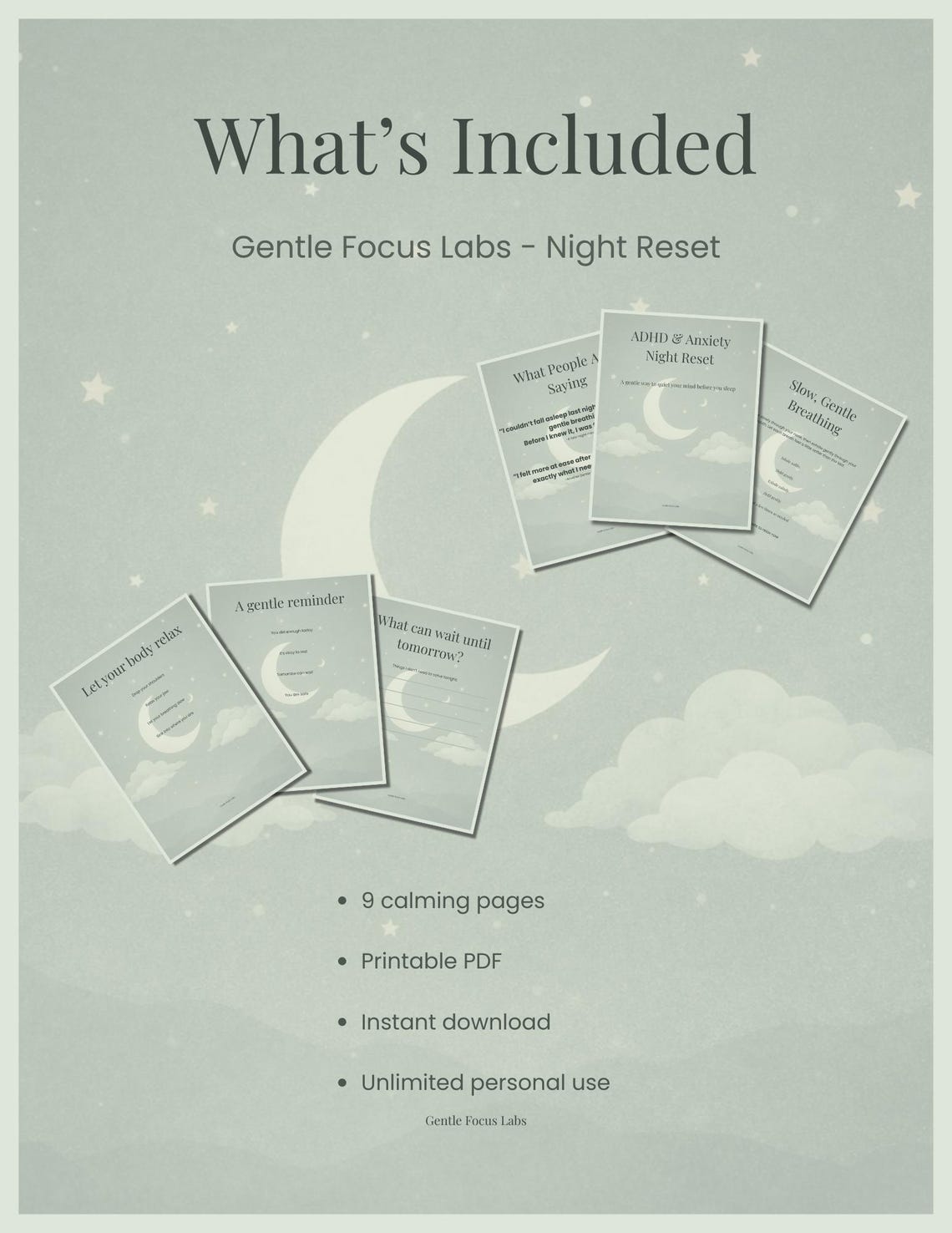 ADHD Anxiety Night Reset | Sleep Planner for Racing Thoughts | Bedtime ...