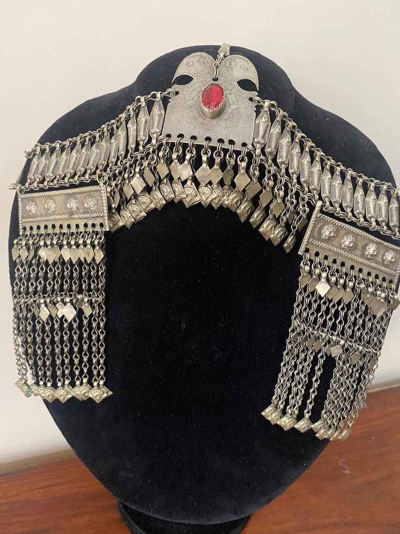 Vintage Turkmen Matha Patti, Afghan Tribal Headpiece, Kuchi Bridal ...