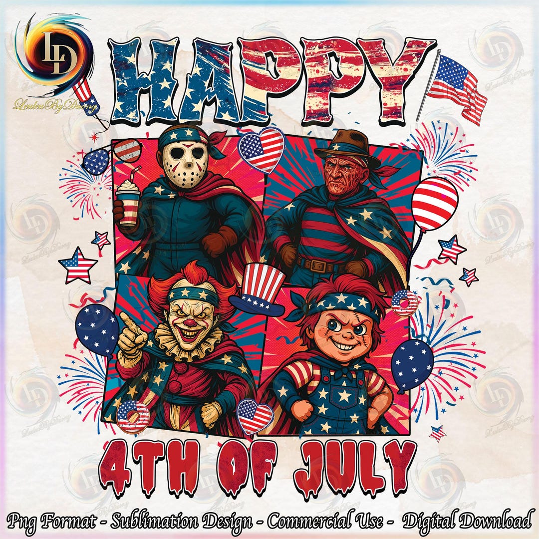 Happy 4th of July Png, Horror Movie 4th of July Png, Horror Character ...