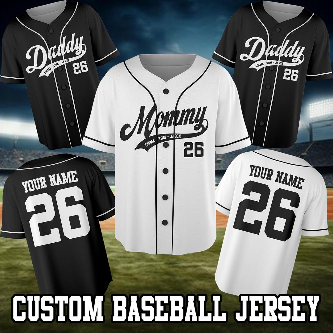 Custom Daddy Mommy Name Baseball Jersey, Family Matching Jerseys ...