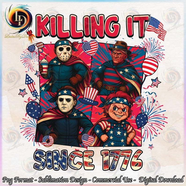 America Killing It Since 1776 Png, 4th of July Png, Horror Movie 4th of ...