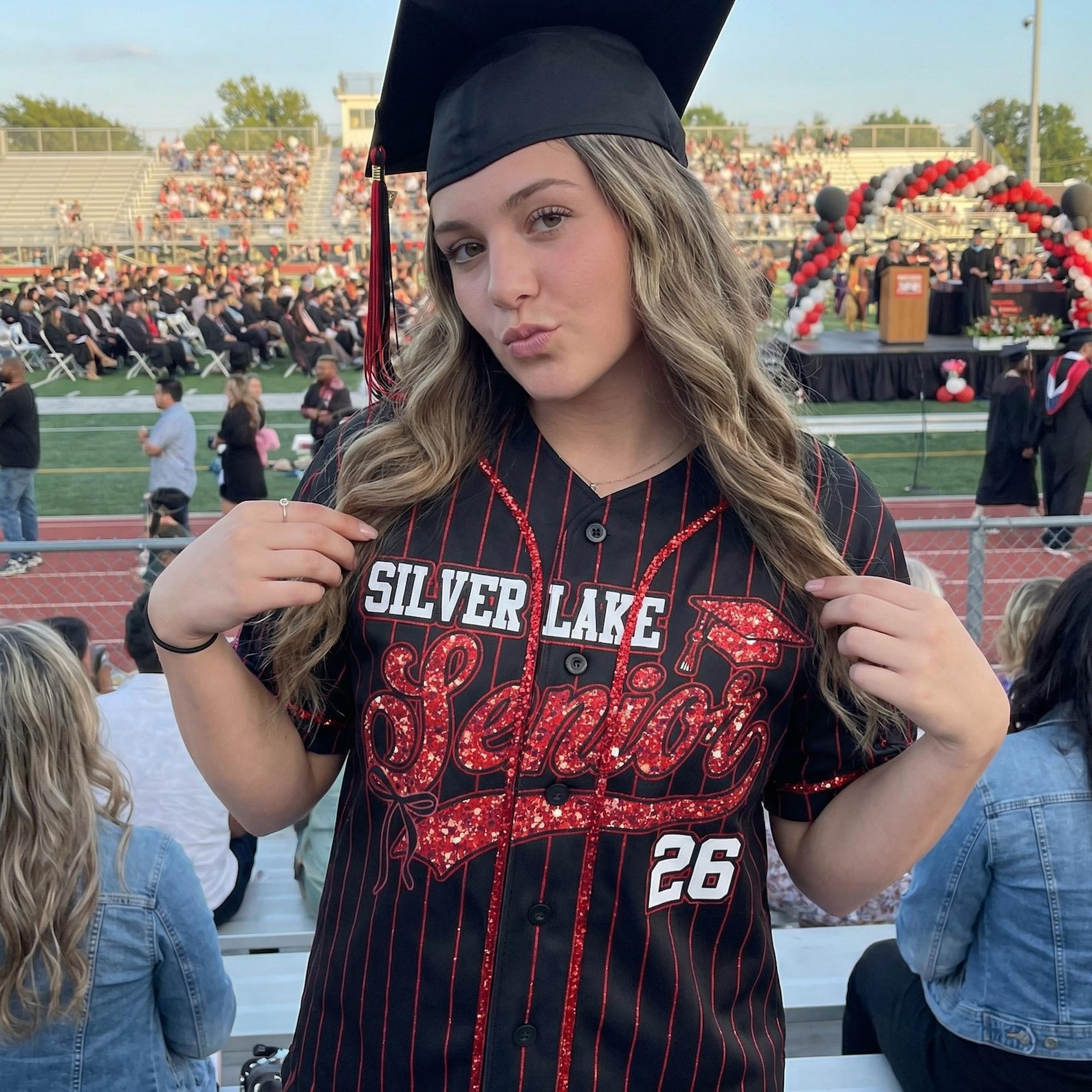 Personalized Senior 2026 Glitter Baseball Jersey, Custom Graduation ...