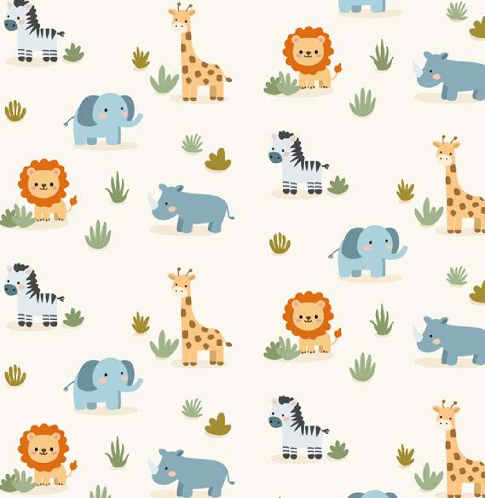 Safari Animals Pattern for Kids | Jungle Animal Print | Cute Safari ...