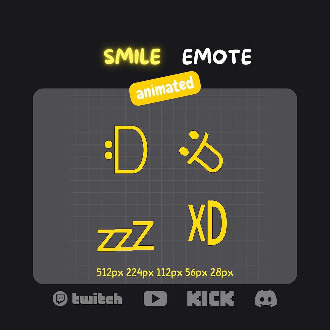 4x Smile Emote Pack Animated – :D Zzz Xd Reactions | Animated Twitch ...