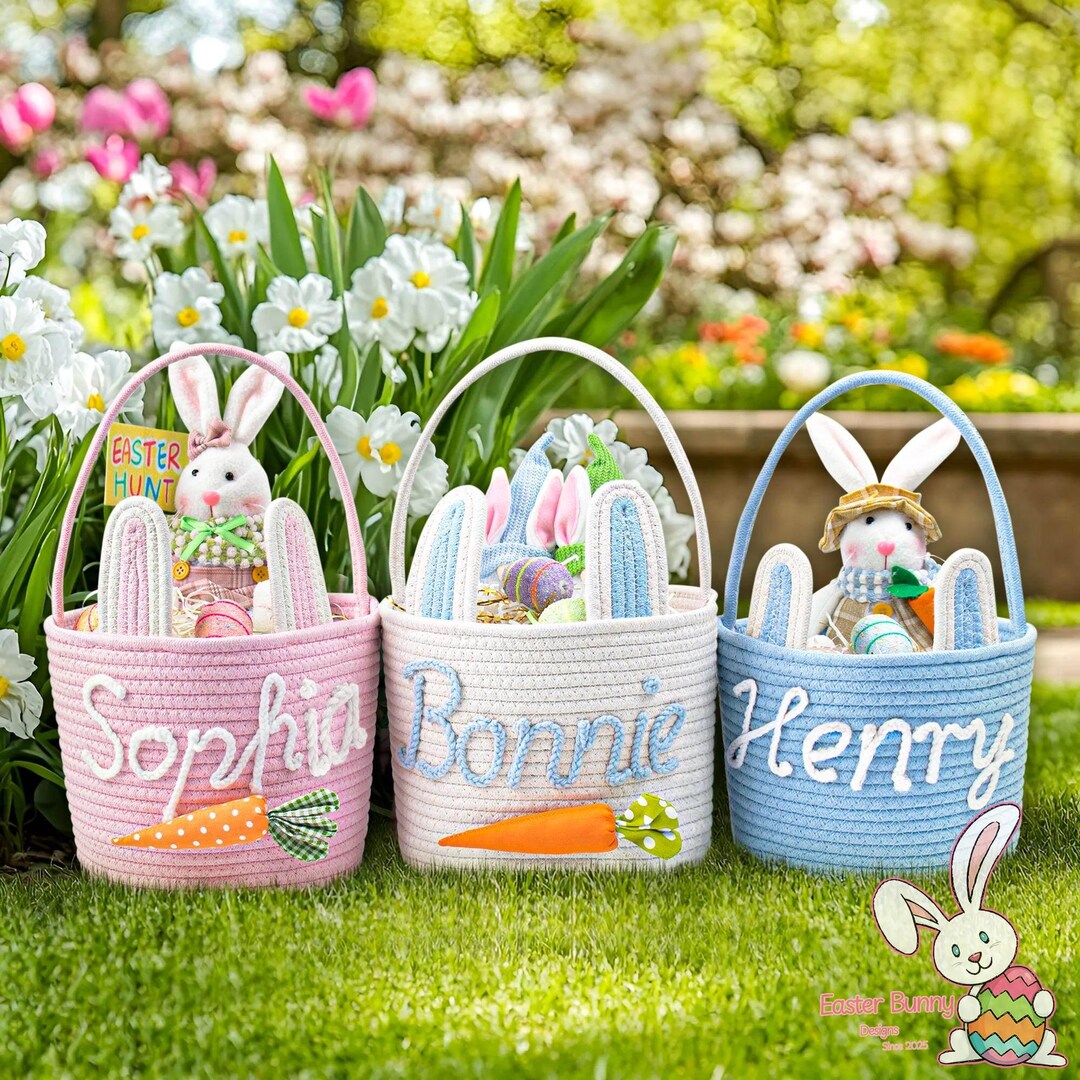 Custom Easter Basket With Name - Custom Name Easter Basket 2025 ...