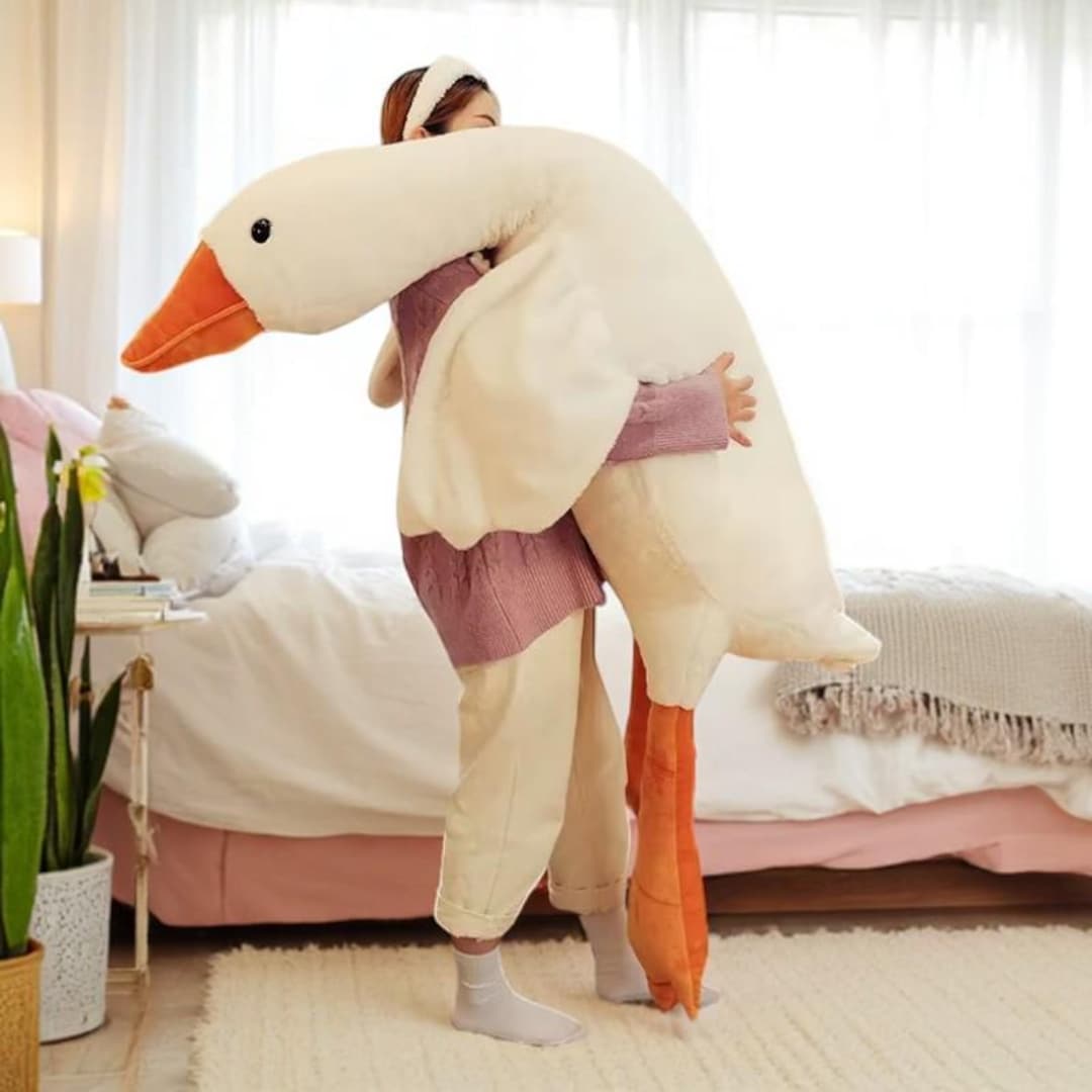 Goose Body Pillow Kawaii | Duck-shaped Plush Pillow for Bed or Couch ...