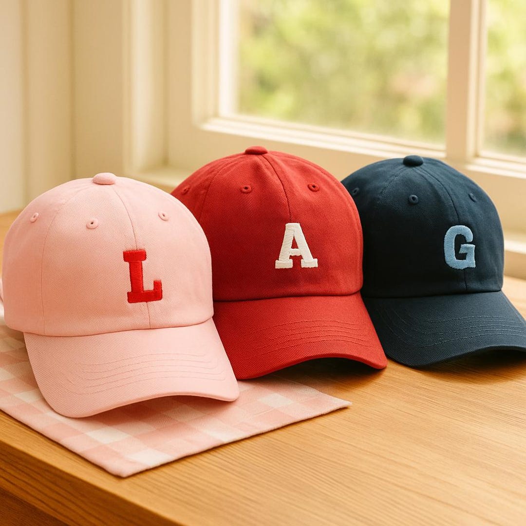 Personalized Initial Embroidered Letter Cap – Custom Initial Baseball ...