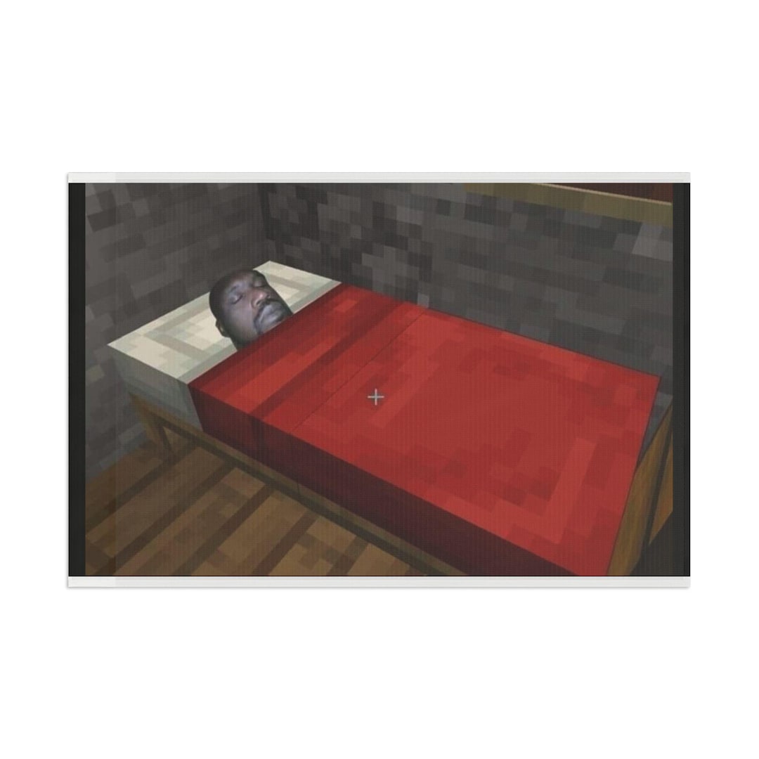 Flag Wall Art Decor, Shaq Sleeping in Minecraft Bed Funny Banner, Home ...