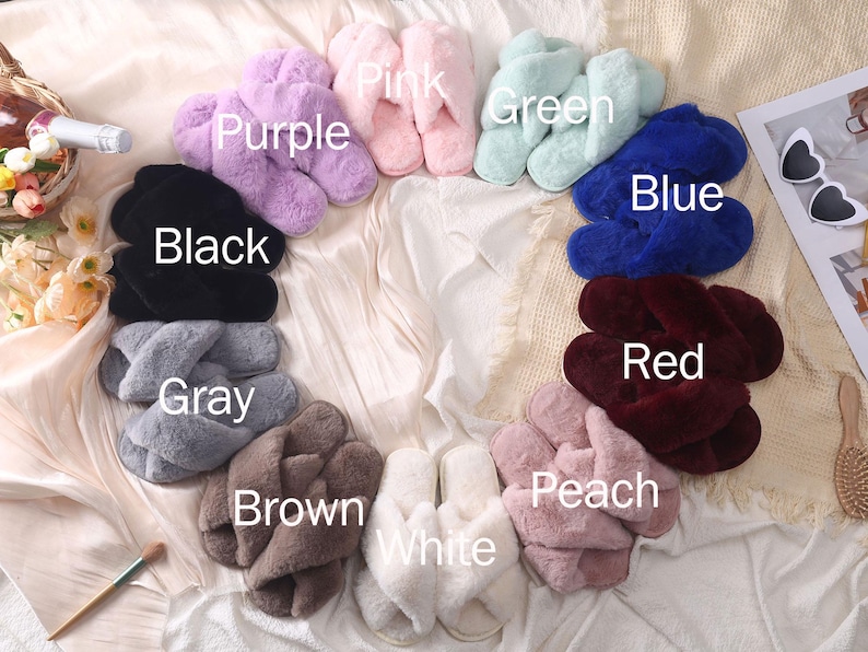 Personalized Fluffy Slippers, Custom Bridal Party Gifts - Etsy